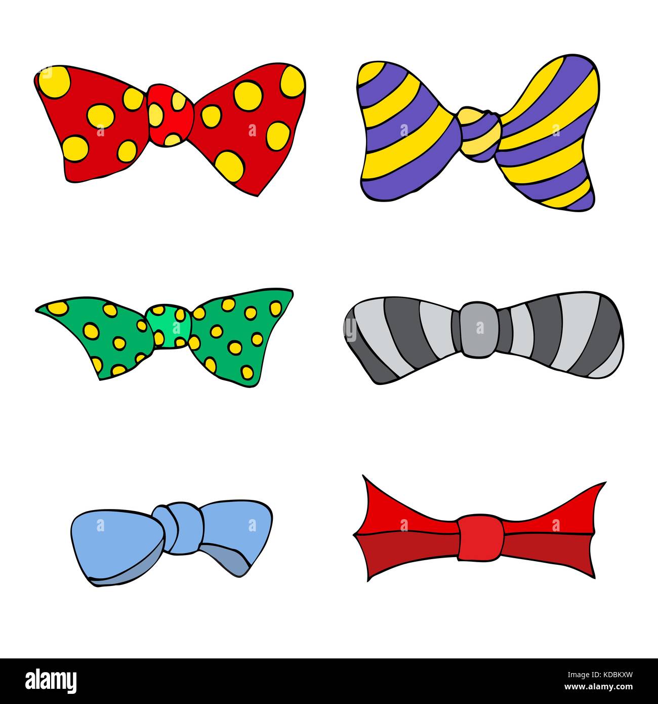 Set of colorful bow tie in different colors Stock Vector Image & Art ...