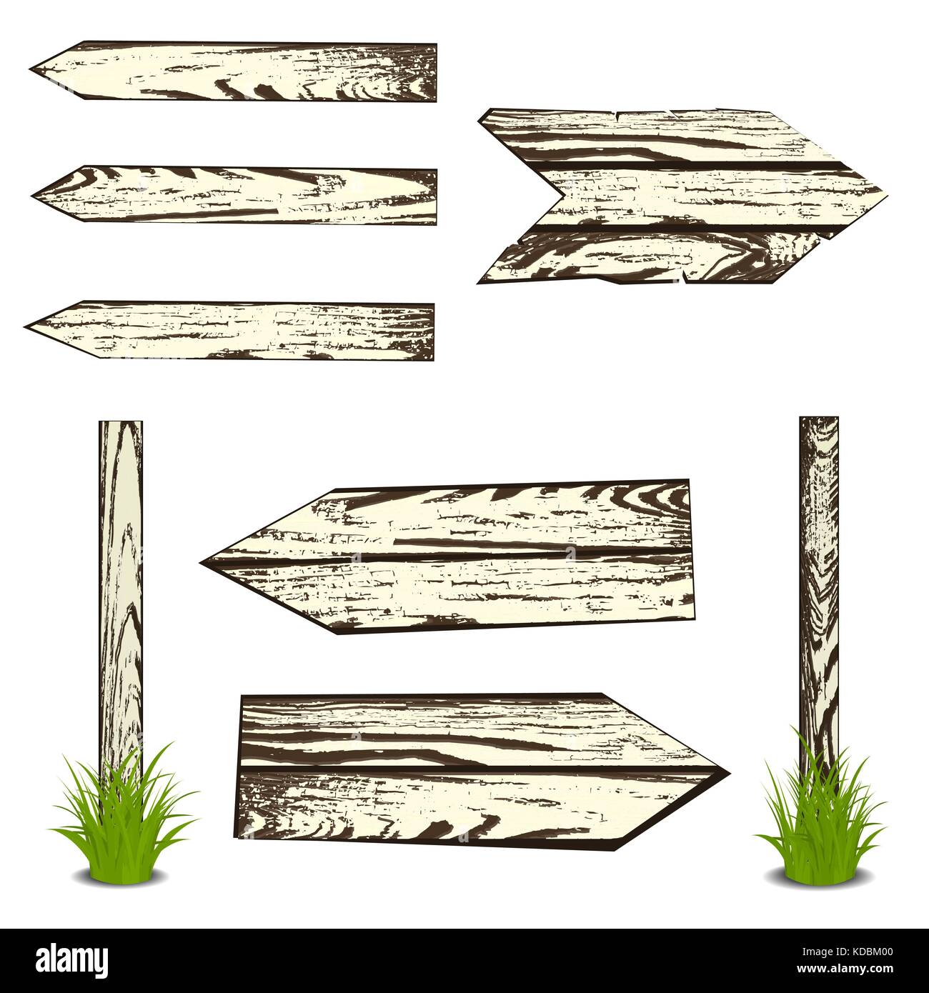Set of wooden planks. Vector illustration, isolated on white Stock ...