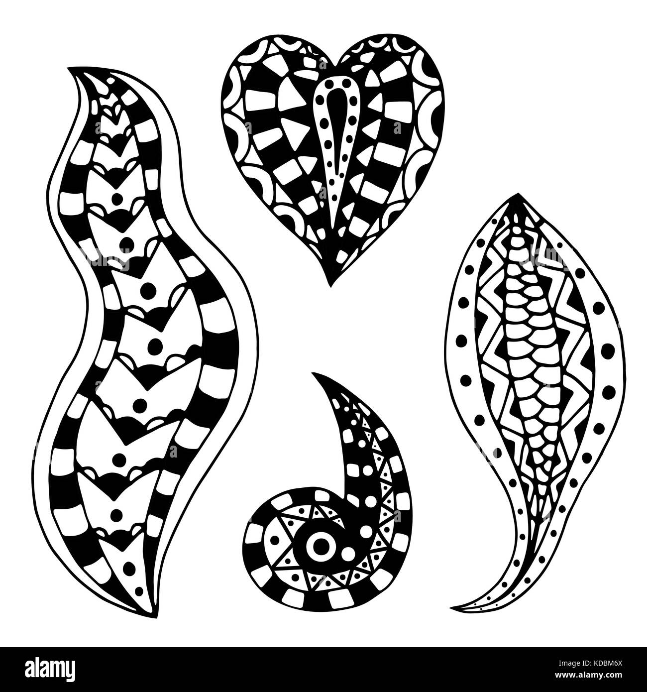 Set of Abstract elements. Vector illustration. Isolated on white Stock ...