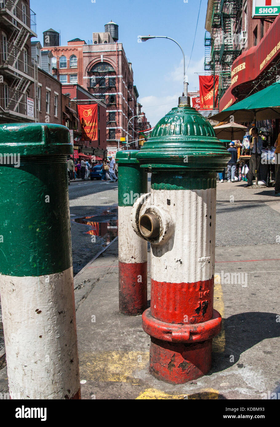 Detail of a fire hydrant in the New York neighborhood of Little Italy ...