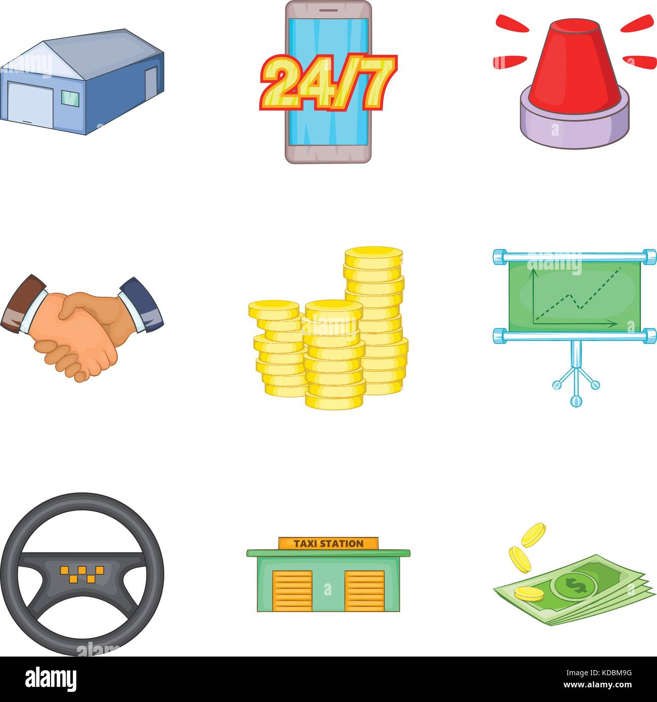Car sale icons set, cartoon style Stock Vector Image & Art - Alamy