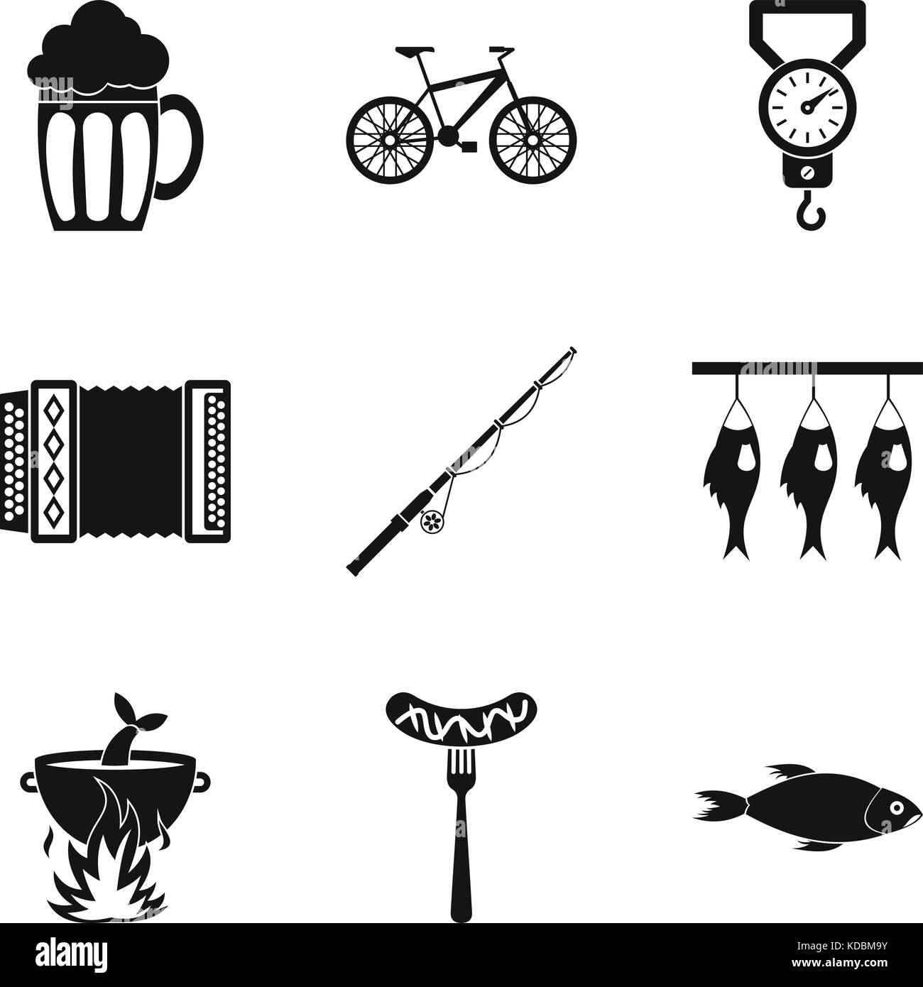 Fish soup icons set, simple style Stock Vector Image & Art - Alamy