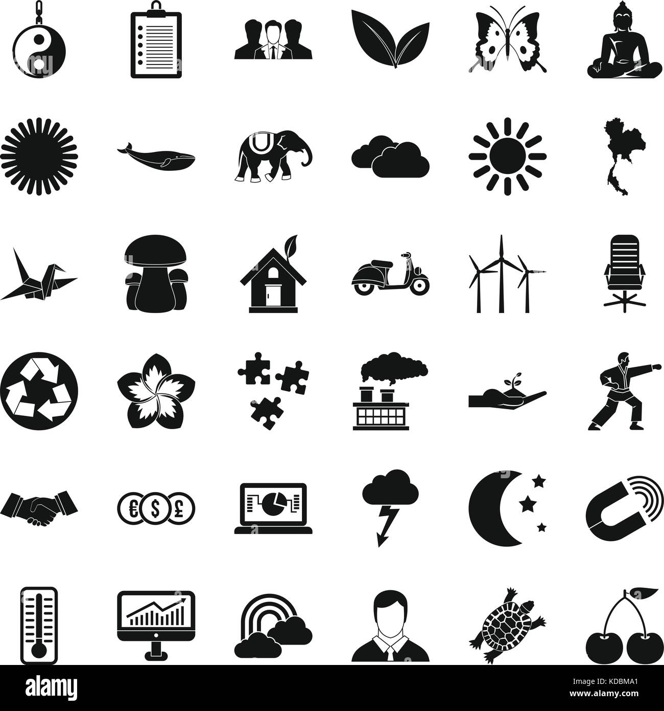 Moon icons set, simple style Stock Vector Image & Art - Alamy