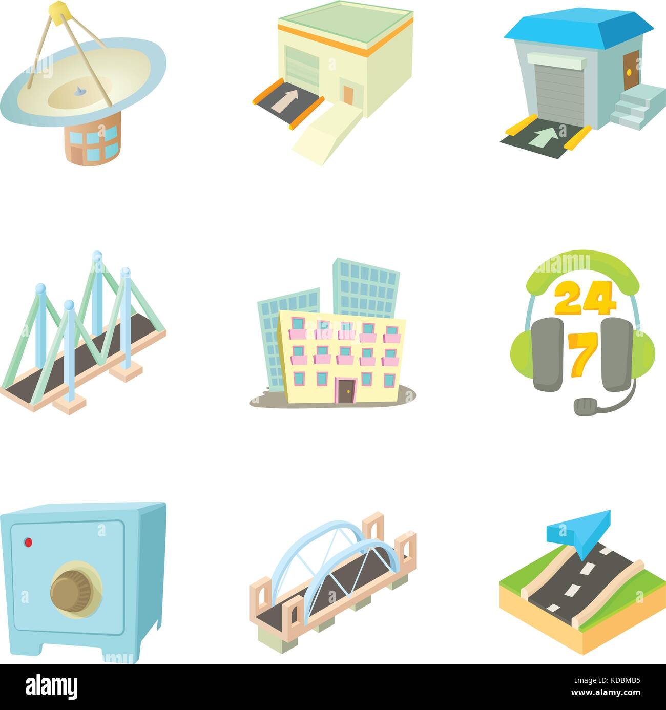 City remoteness icons set, cartoon style Stock Vector Image & Art - Alamy
