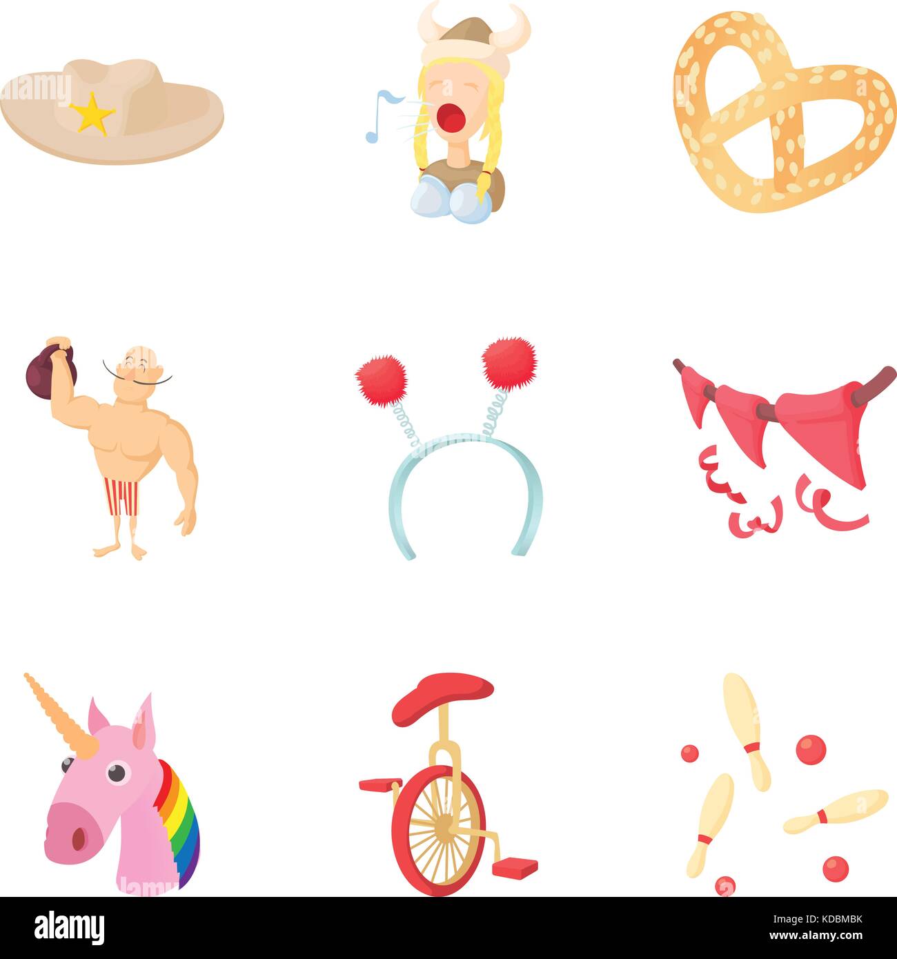 Carnival icons set, cartoon style Stock Vector Image & Art - Alamy