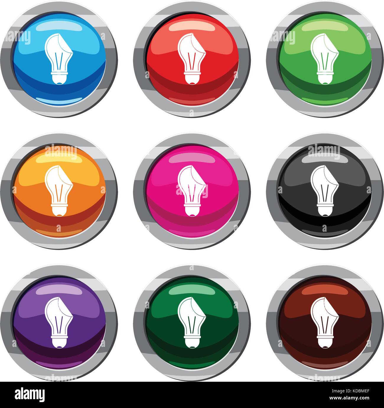 Bulb sticker set 9 collection Stock Vector Image & Art - Alamy