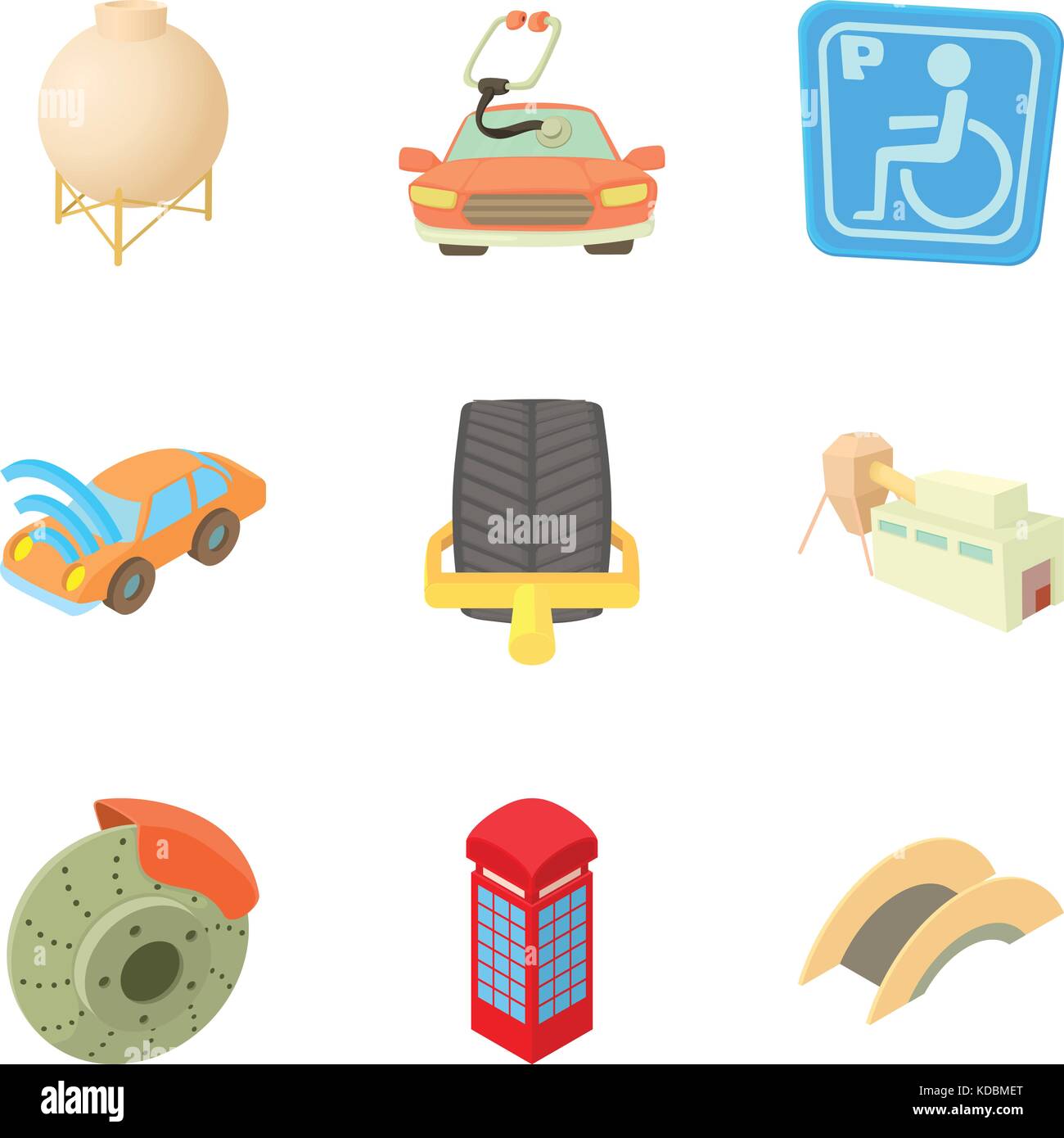 Remote city icons set, cartoon style Stock Vector Image & Art - Alamy