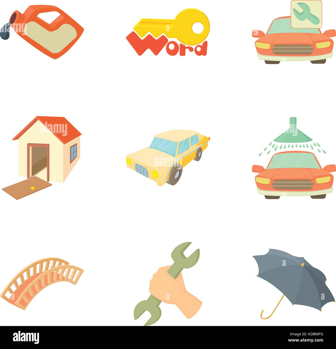 Infrastructure development icons set, cartoon style Stock Vector Image ...
