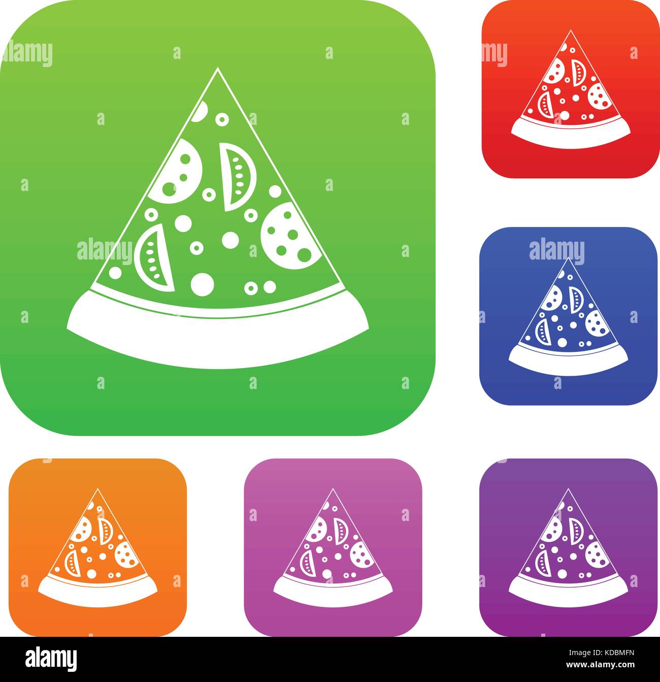Slice of pizza set color collection Stock Vector Image & Art - Alamy