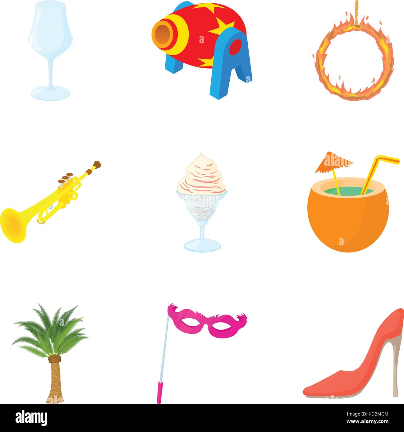 Charming icons set, cartoon style Stock Vector Image & Art - Alamy