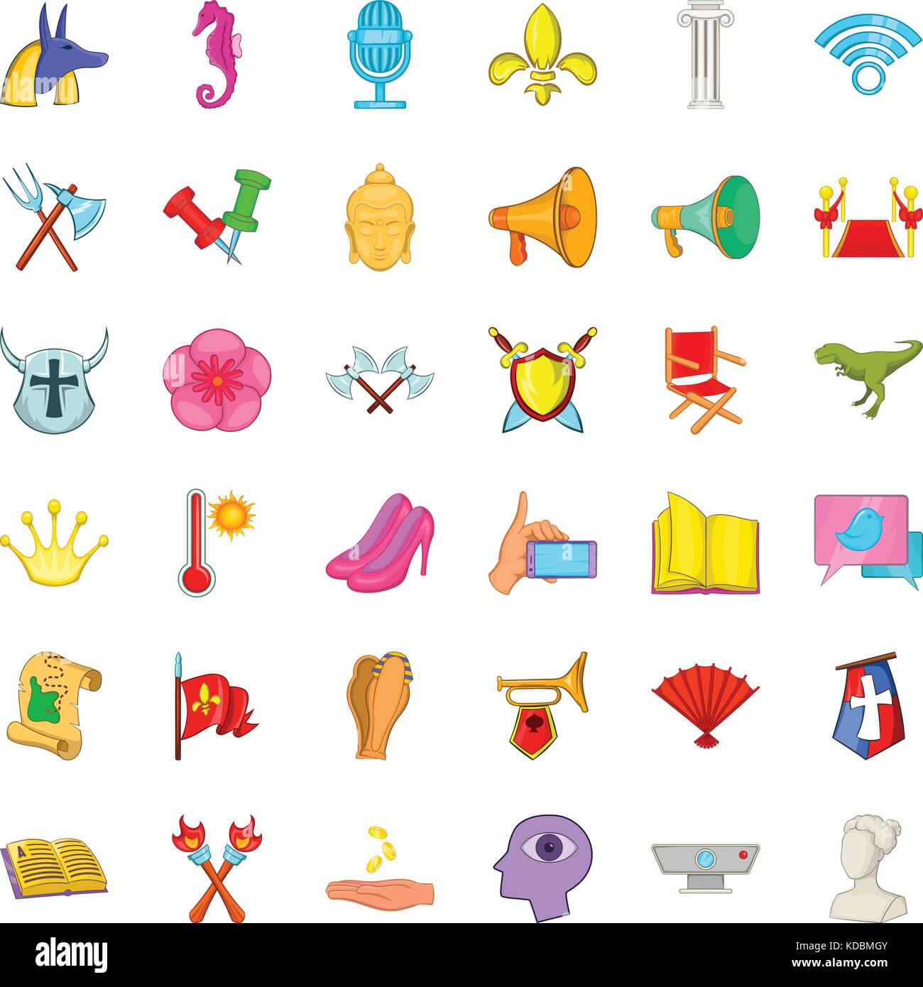 Exhibition icons set, cartoon style Stock Vector Image & Art - Alamy