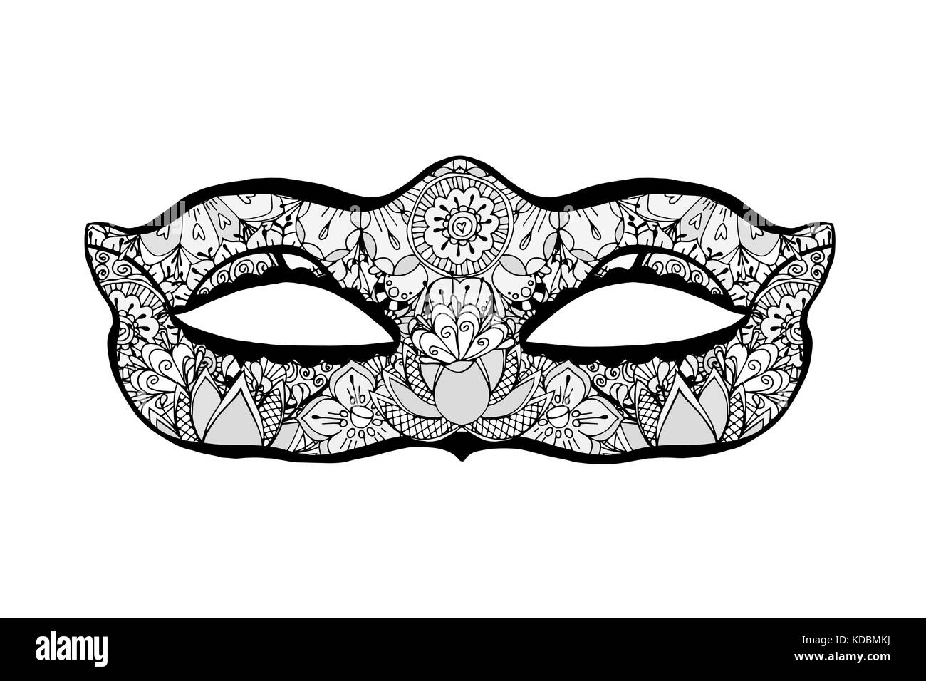 Hand drawn ornamental mask. Vector art illustration Stock Vector Image ...