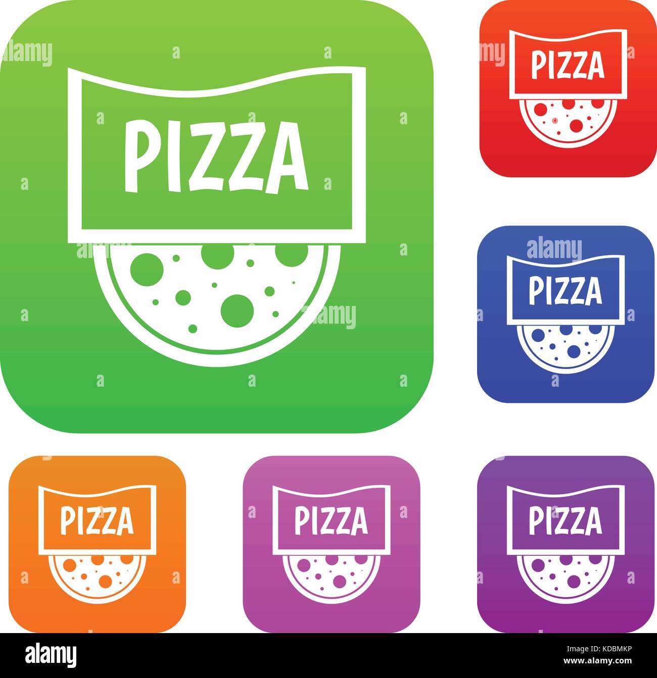 Pizza badge or signboard set color collection Stock Vector Image & Art ...