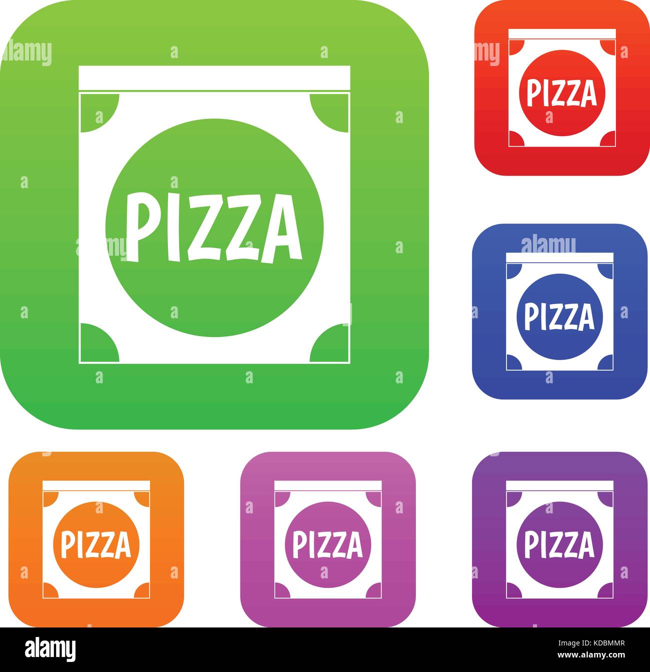 Pizza box cover set color collection Stock Vector Image & Art - Alamy