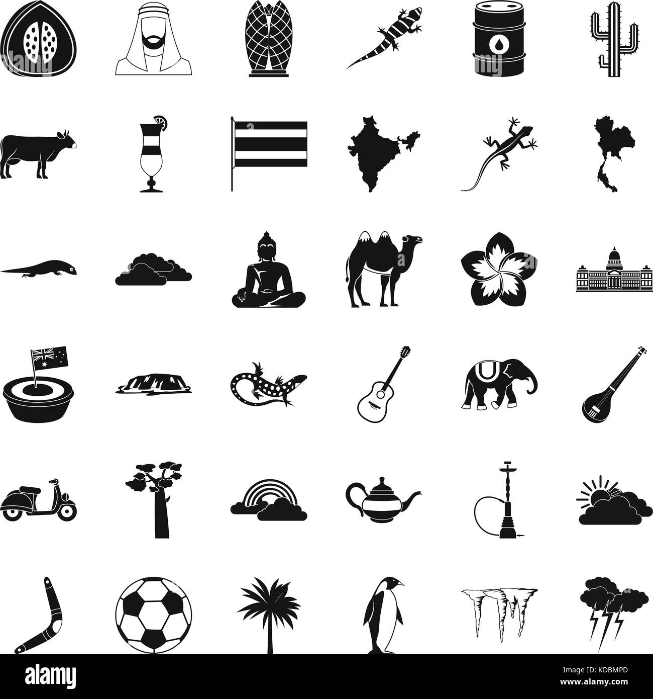 Exotic animal icons set, simple style Stock Vector Image & Art - Alamy