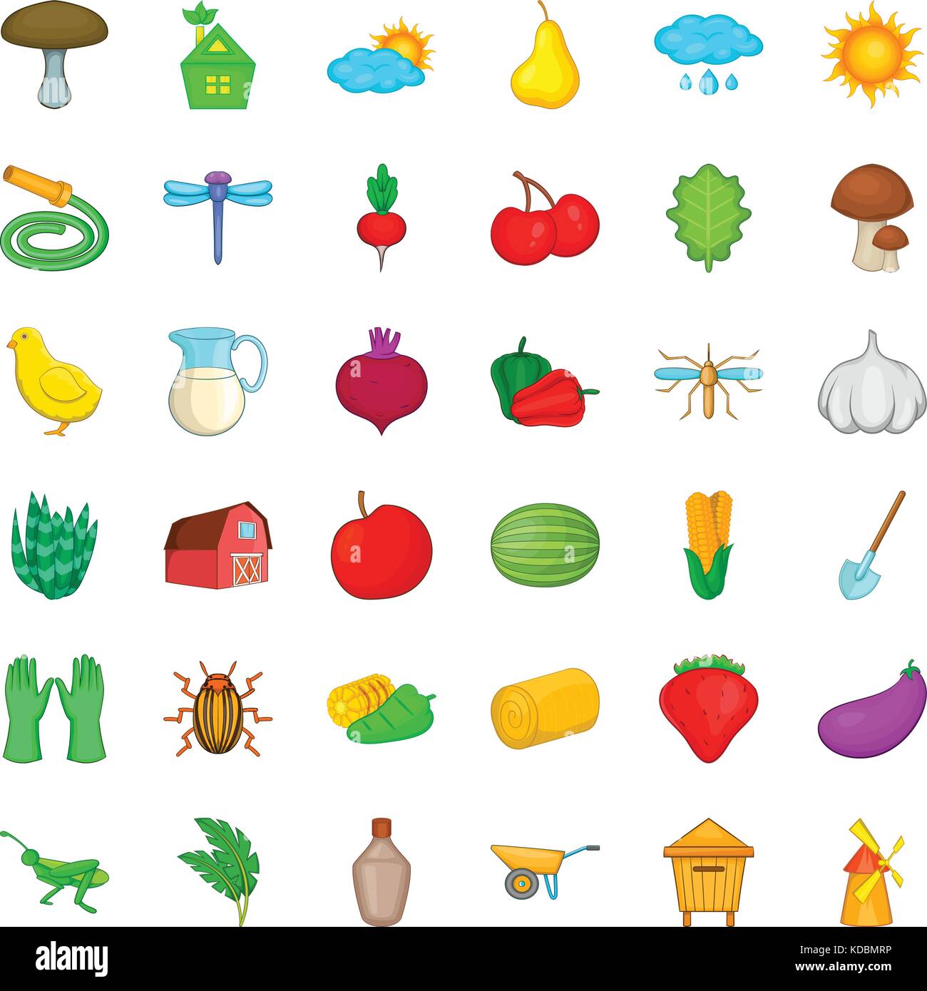 Green grass icons set, cartoon style Stock Vector Image & Art - Alamy