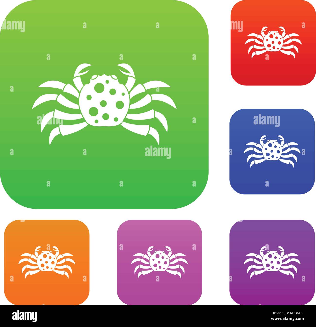 Crab sea animal set color collection Stock Vector Image & Art - Alamy