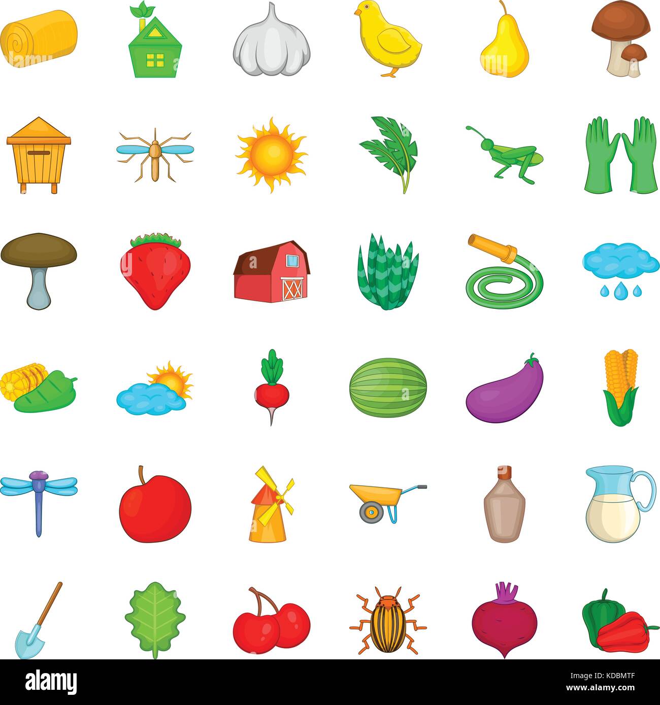 Crop icons set, cartoon style Stock Vector Image & Art - Alamy
