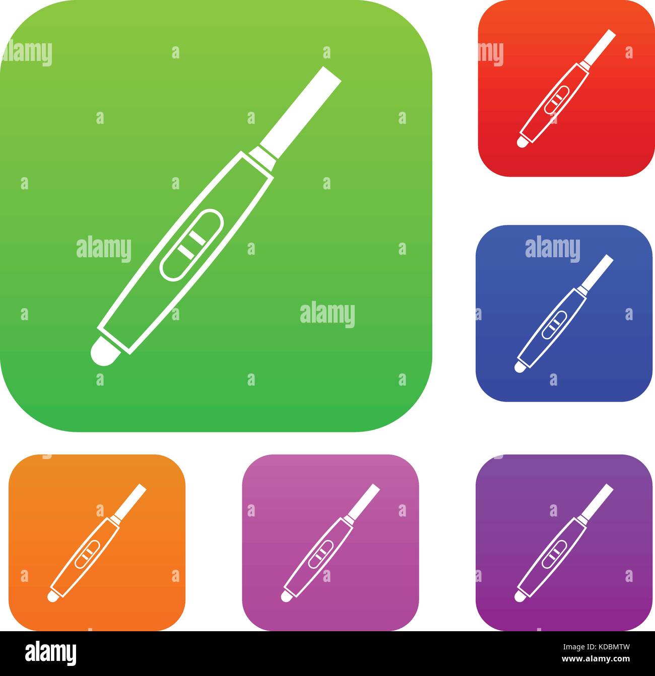 Pregnancy test with positive pregnant set color collection Stock Vector ...