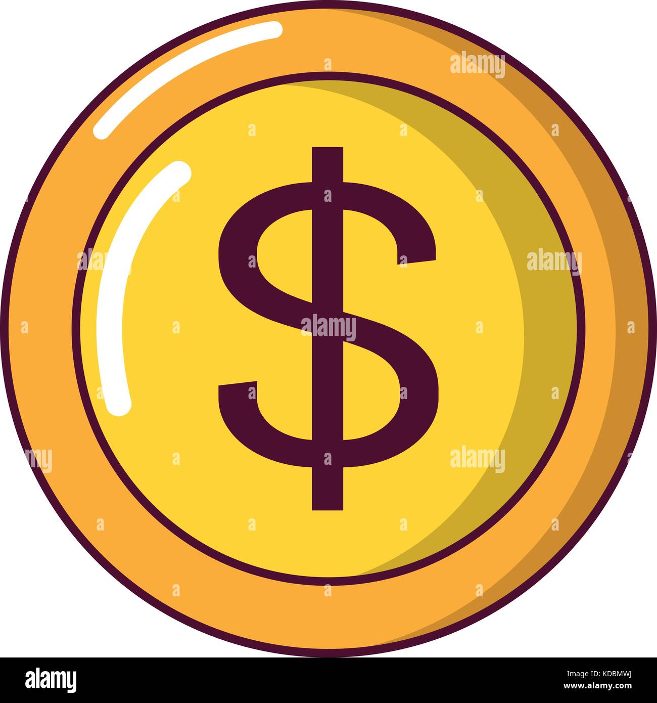 Coin icon, cartoon style Stock Vector Image & Art - Alamy