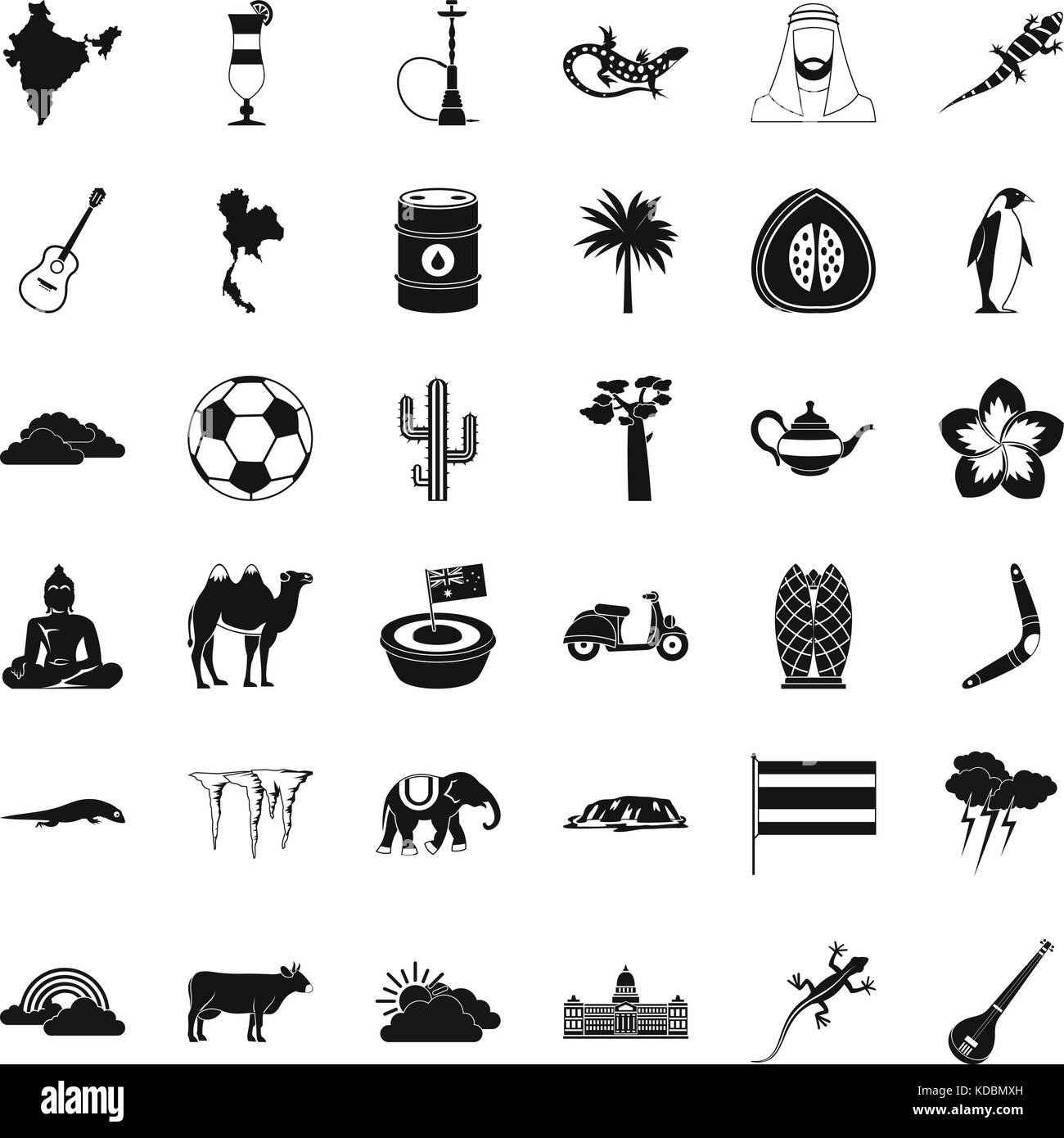 Buddha icons set, simple style Stock Vector Image & Art - Alamy