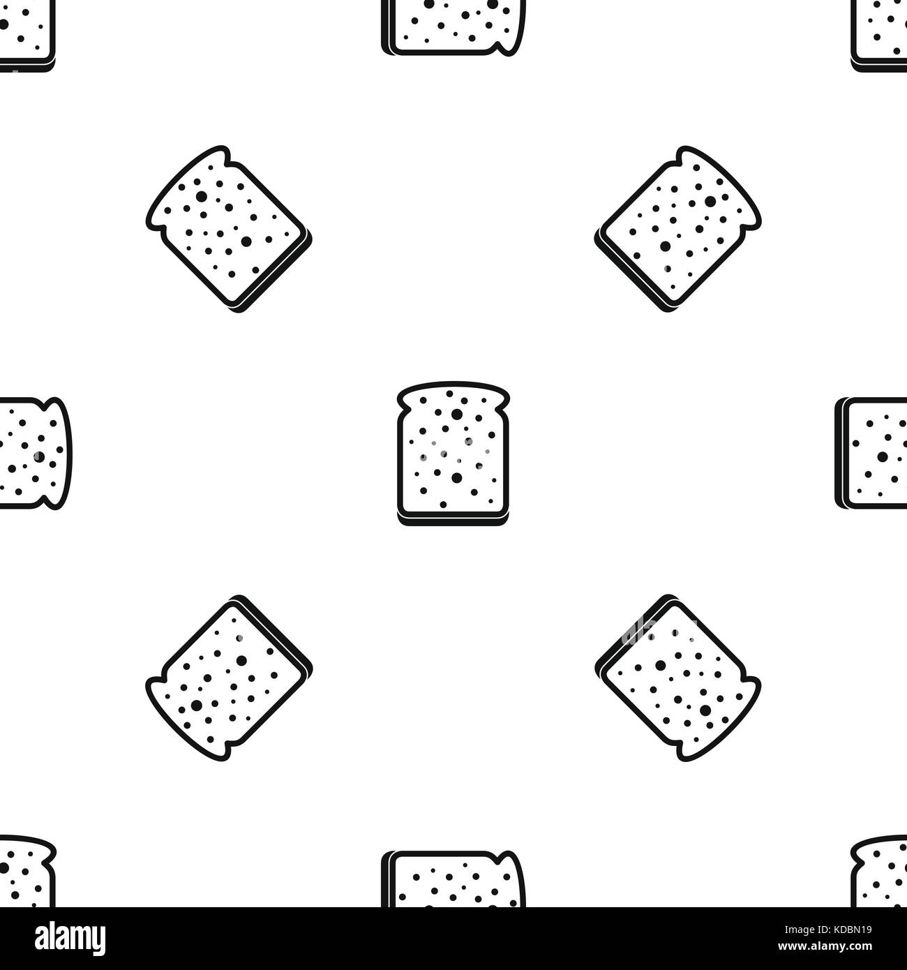 Slice of white bread pattern seamless black Stock Vector Image & Art ...