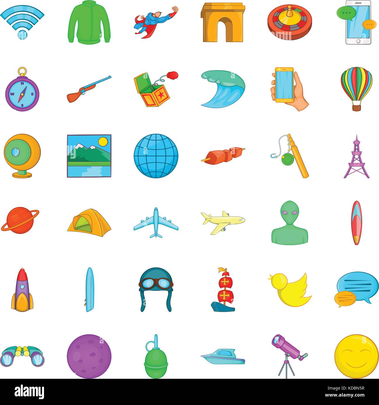 Exploration icons set, cartoon style Stock Vector Image & Art - Alamy
