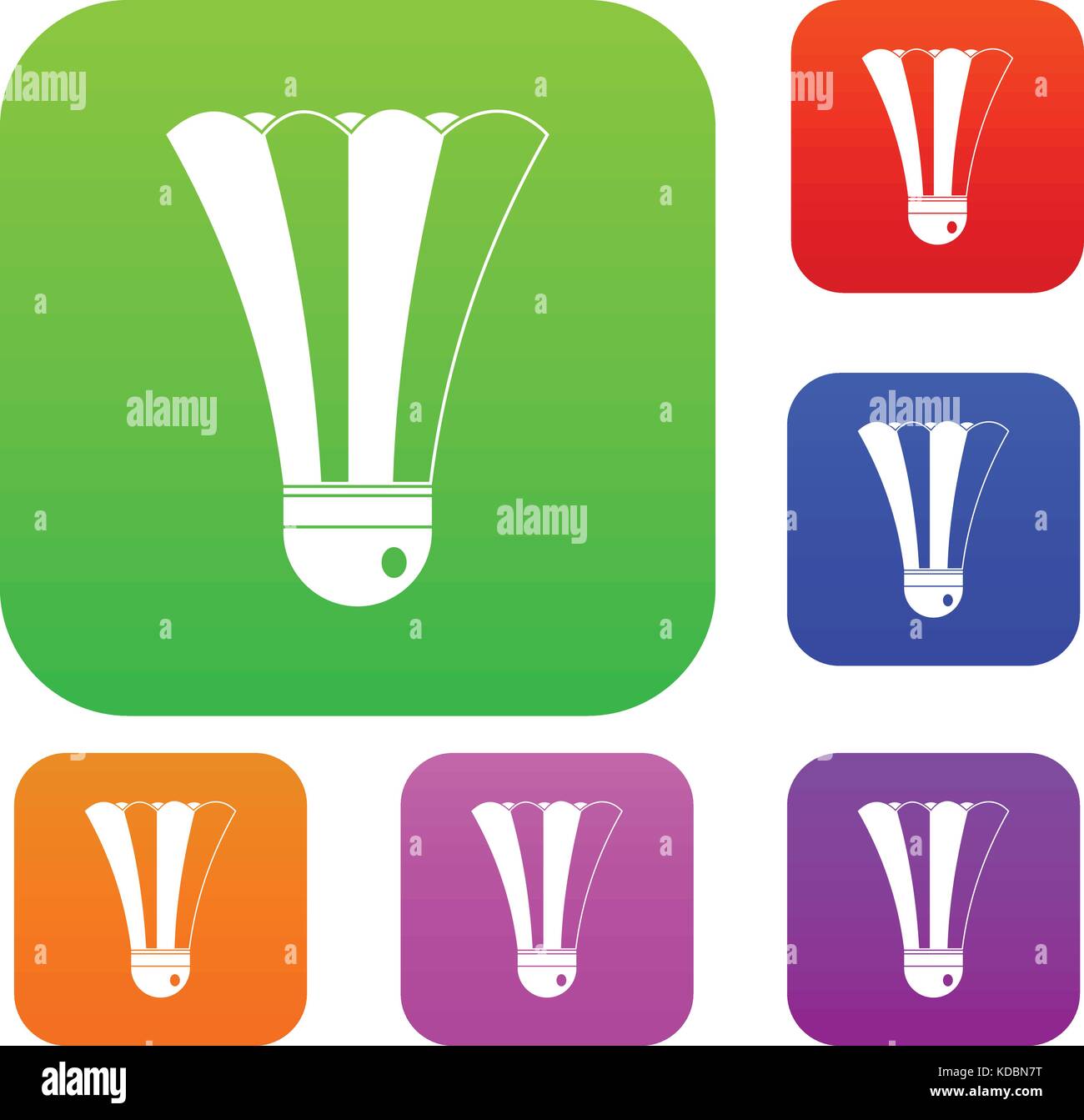 Black and white shuttlecock set color collection Stock Vector Image ...