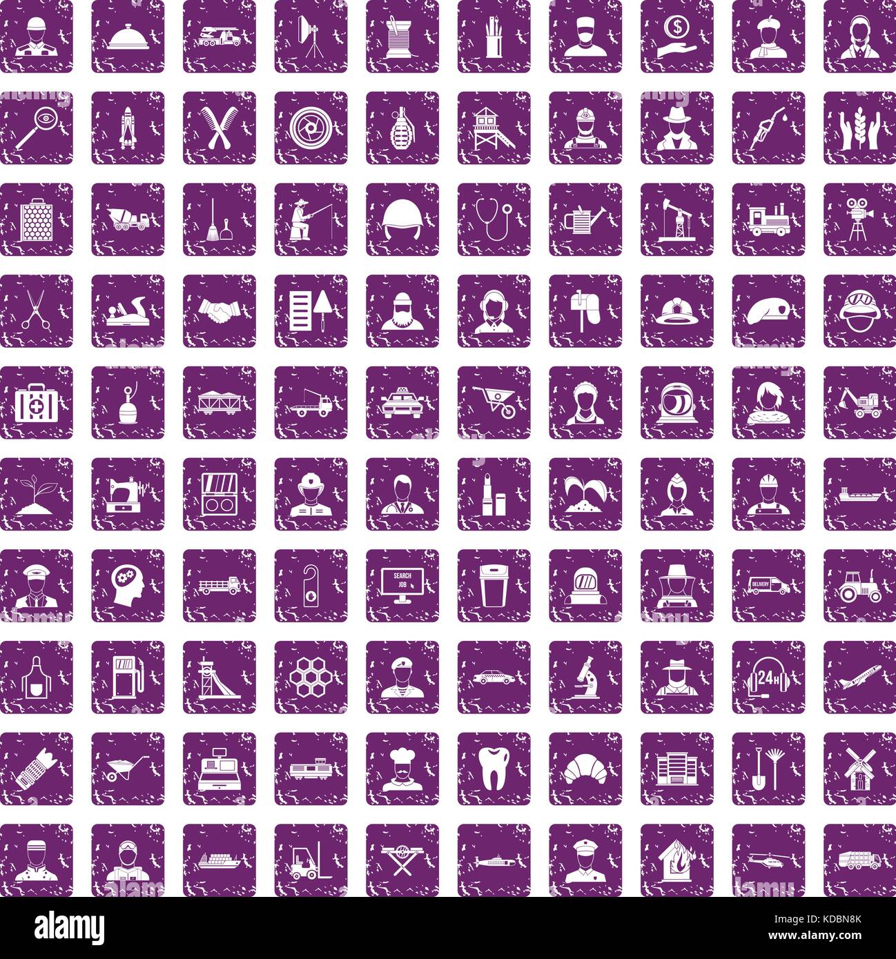 100 job icons set grunge purple Stock Vector Image & Art - Alamy