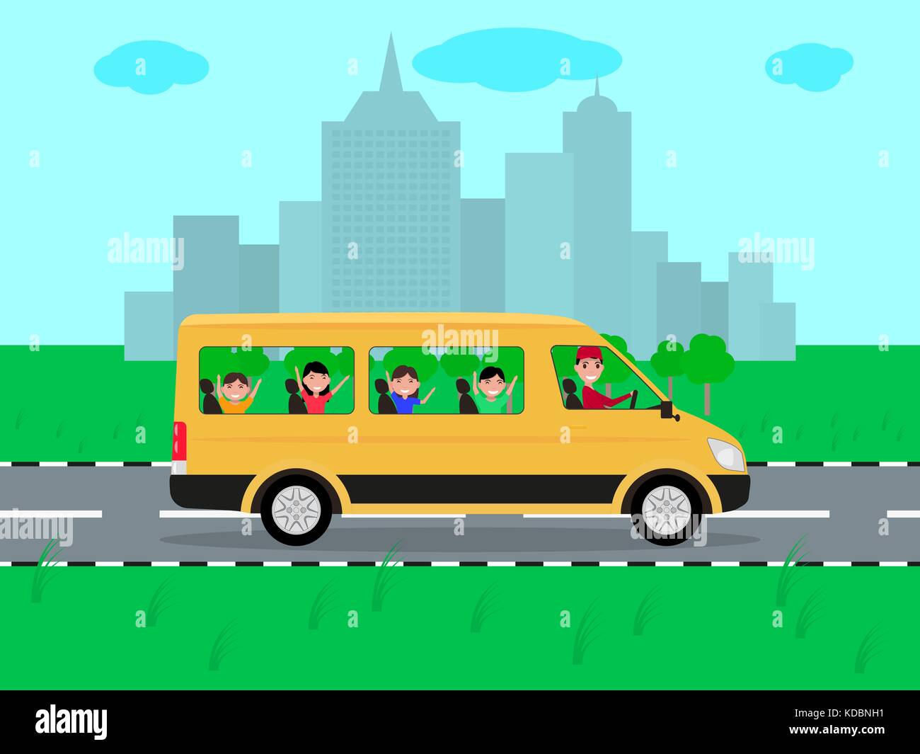 Mini bus vector hi-res stock photography and images - Alamy