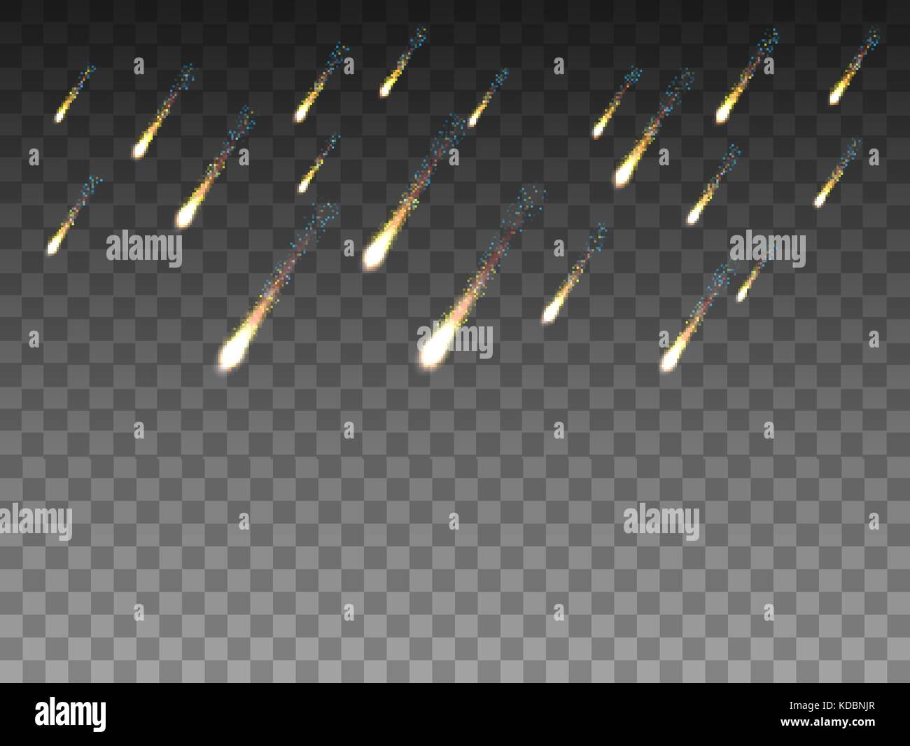 Vector illustration realistic falling meteor rain Stock Vector Image ...