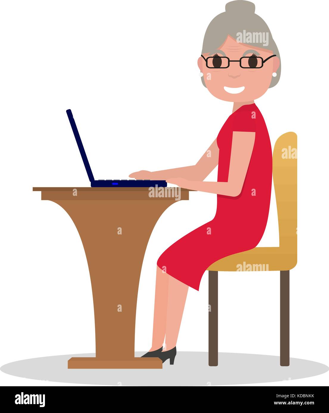 Woman cartoon laptop vector hi-res stock photography and images - Alamy