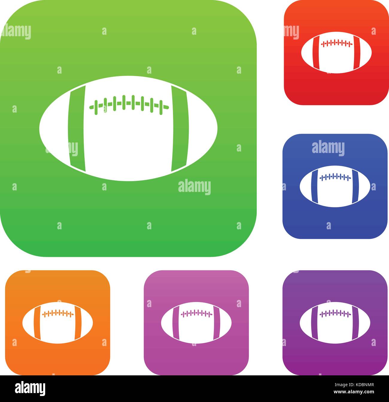 Rugby ball set color collection Stock Vector Image & Art - Alamy