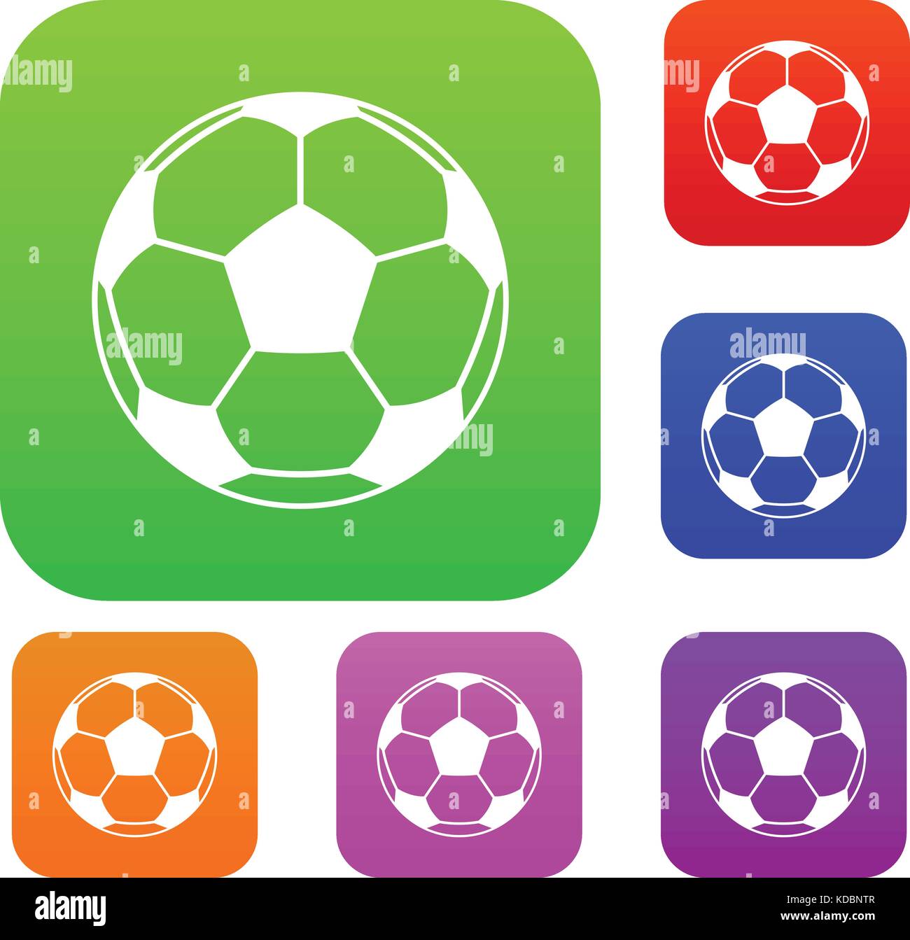 Football or soccer ball set color collection Stock Vector Image & Art ...