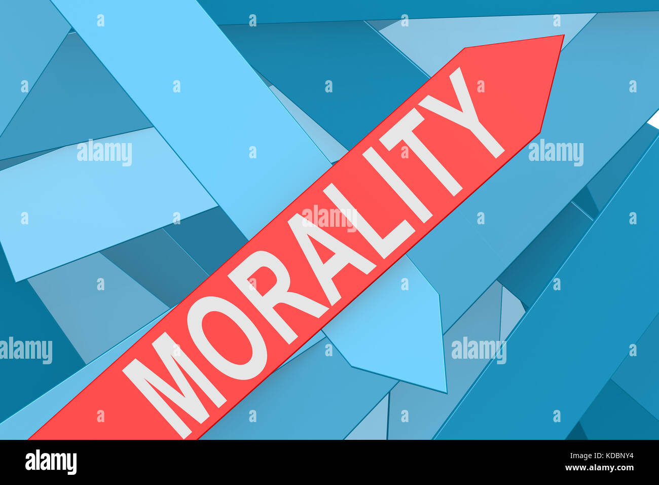 Morality word on red arrow pointing upward, 3d rendering Stock Photo ...