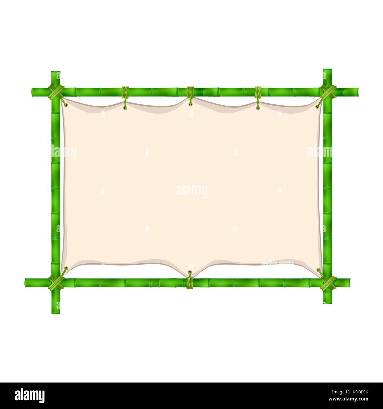 Bamboo frame. Vector illustration isolated on white background Stock ...