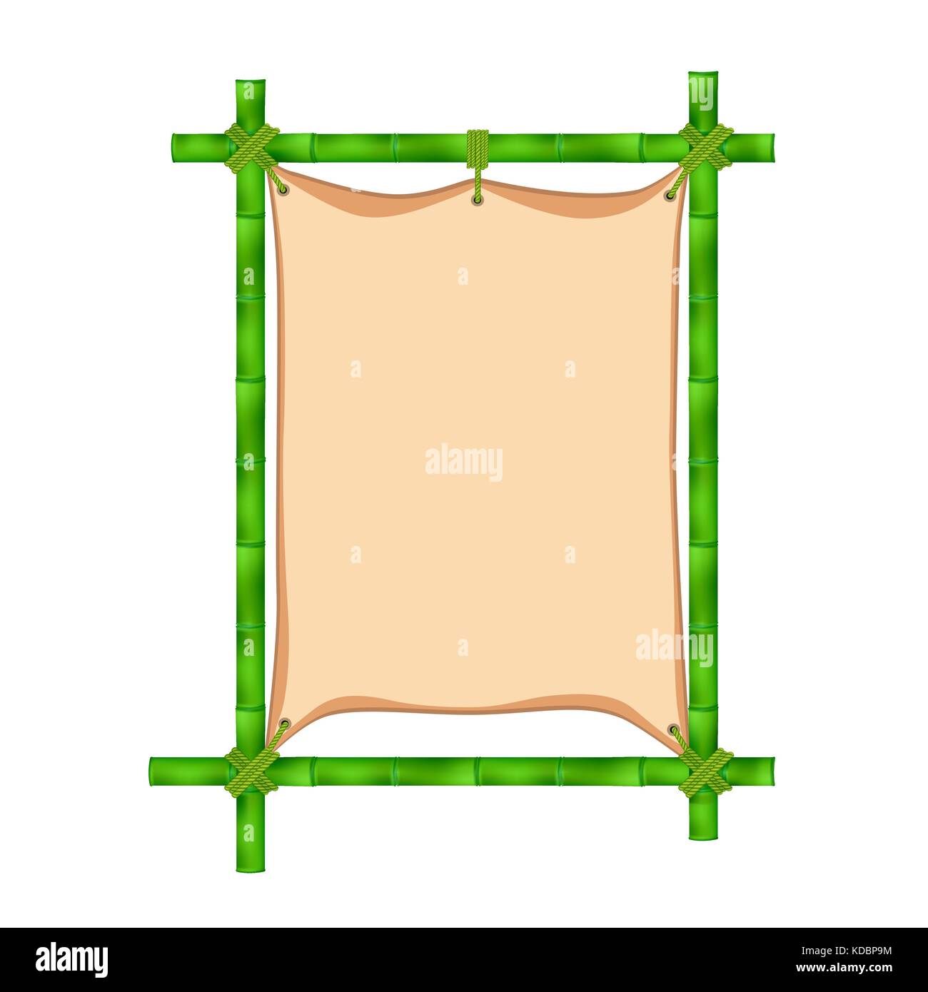 Bamboo frame. Vector illustration isolated on white background Stock ...