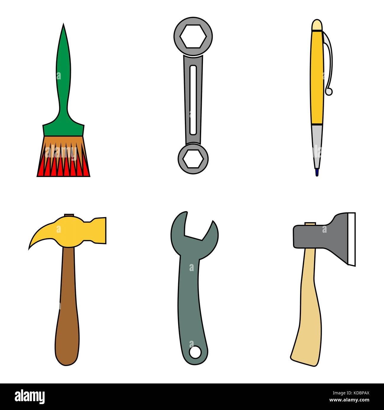 Set of tools. Isolated on white. Vector illustration Stock Vector Image ...