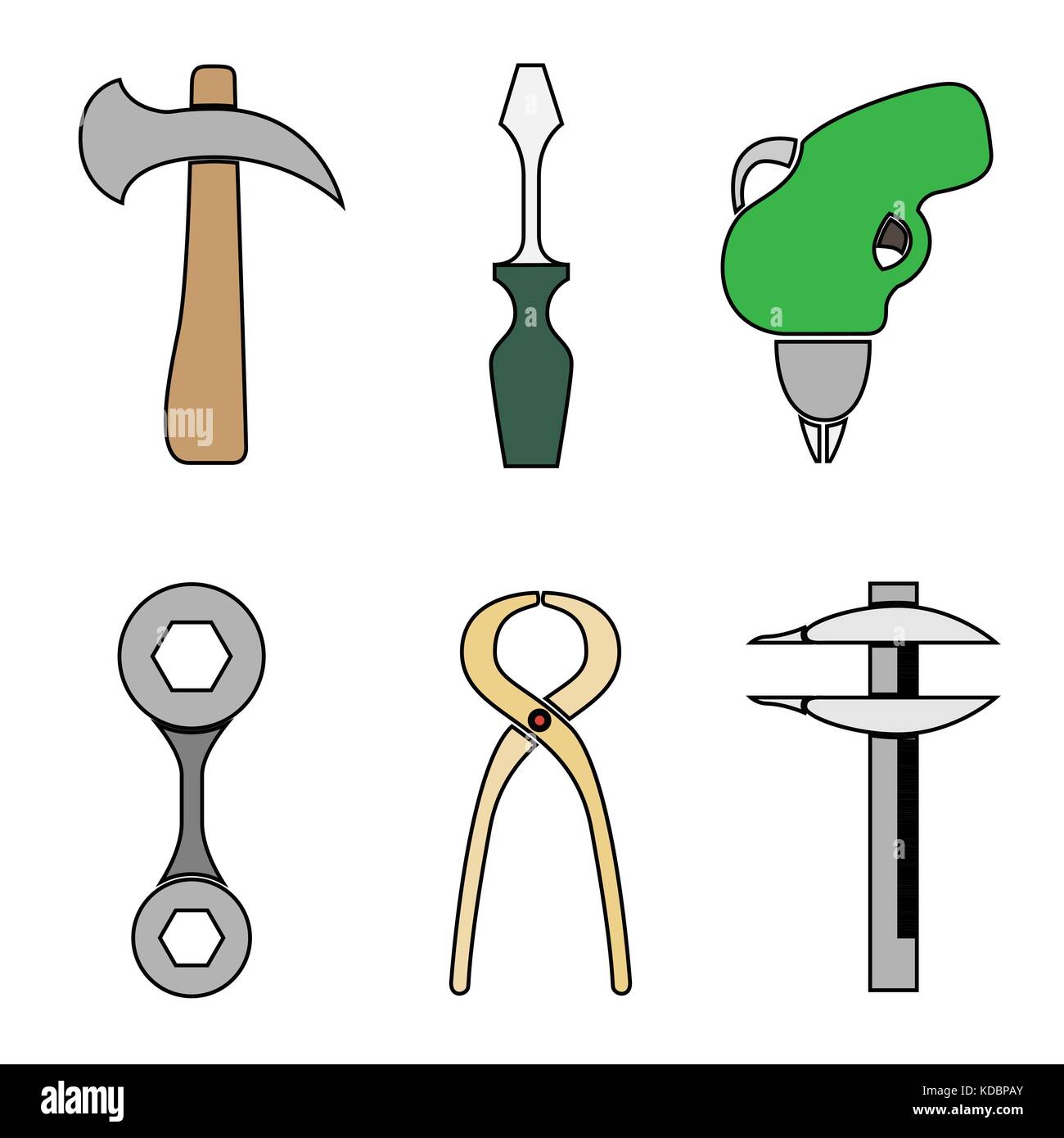 Set of tools. Isolated on white. Vector illustration Stock Vector Image ...