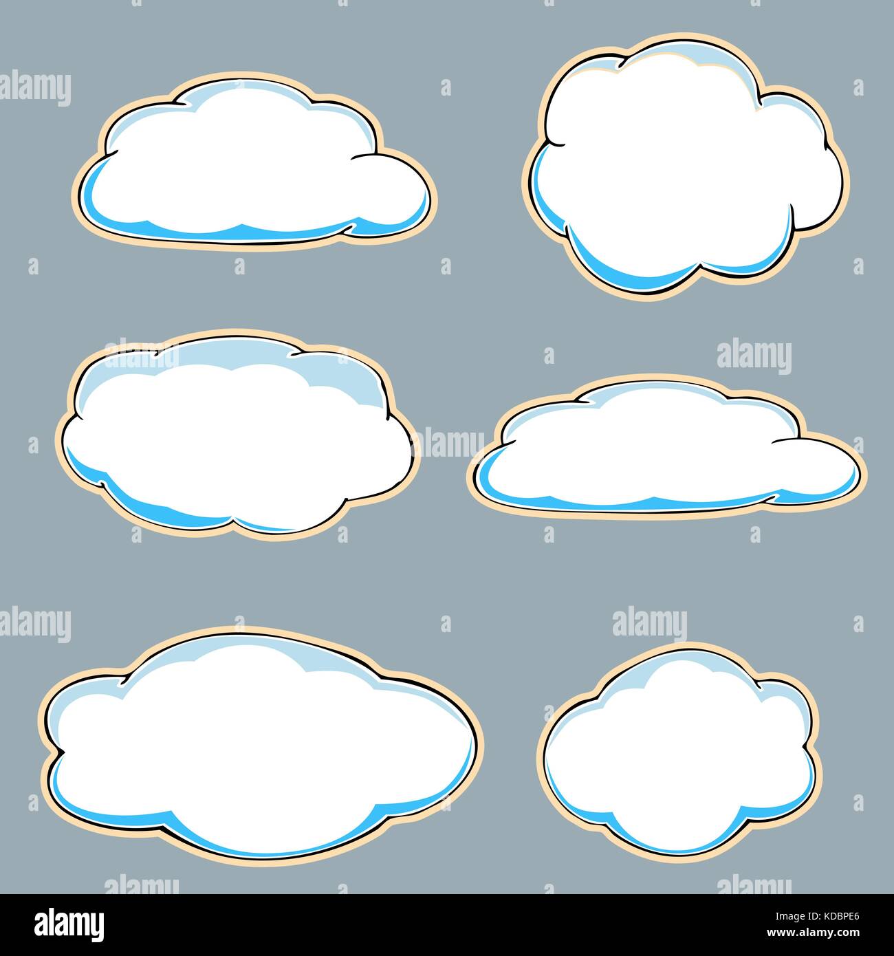 Set of Cartoon clouds. Vector illustration image Stock Vector Image ...