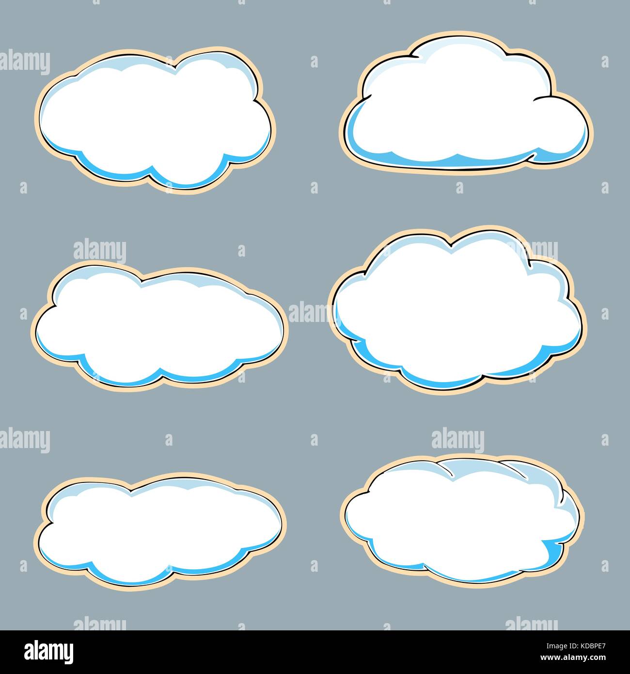 Set of Cartoon clouds. Vector illustration image Stock Vector Image ...