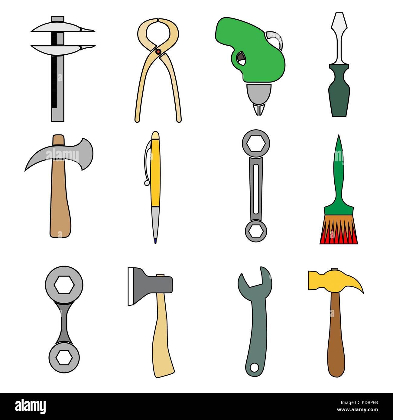 Set of tools. Isolated on white. Vector illustration Stock Vector Image ...
