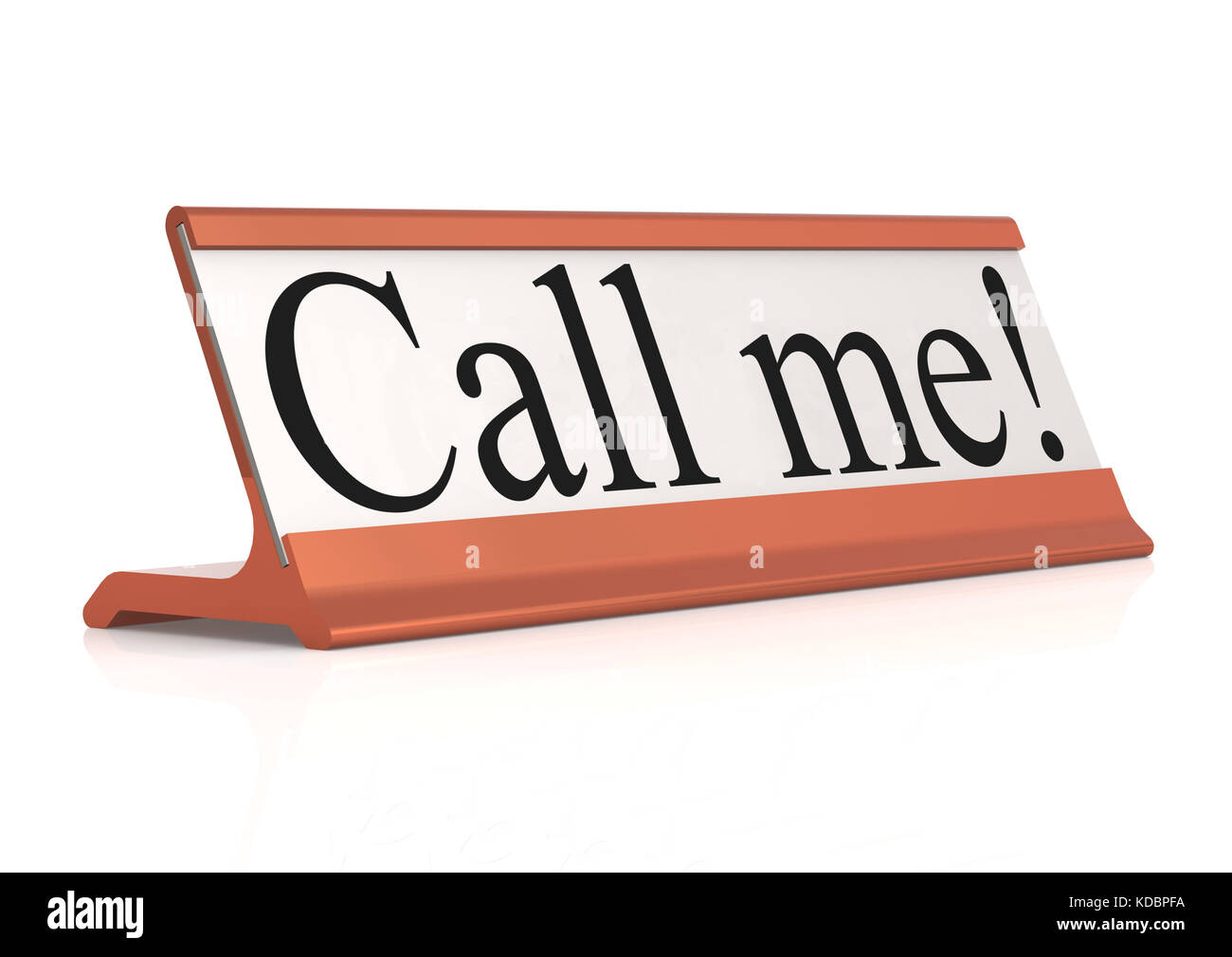 Call me table tag isolated with white background, 3d rendering Stock ...