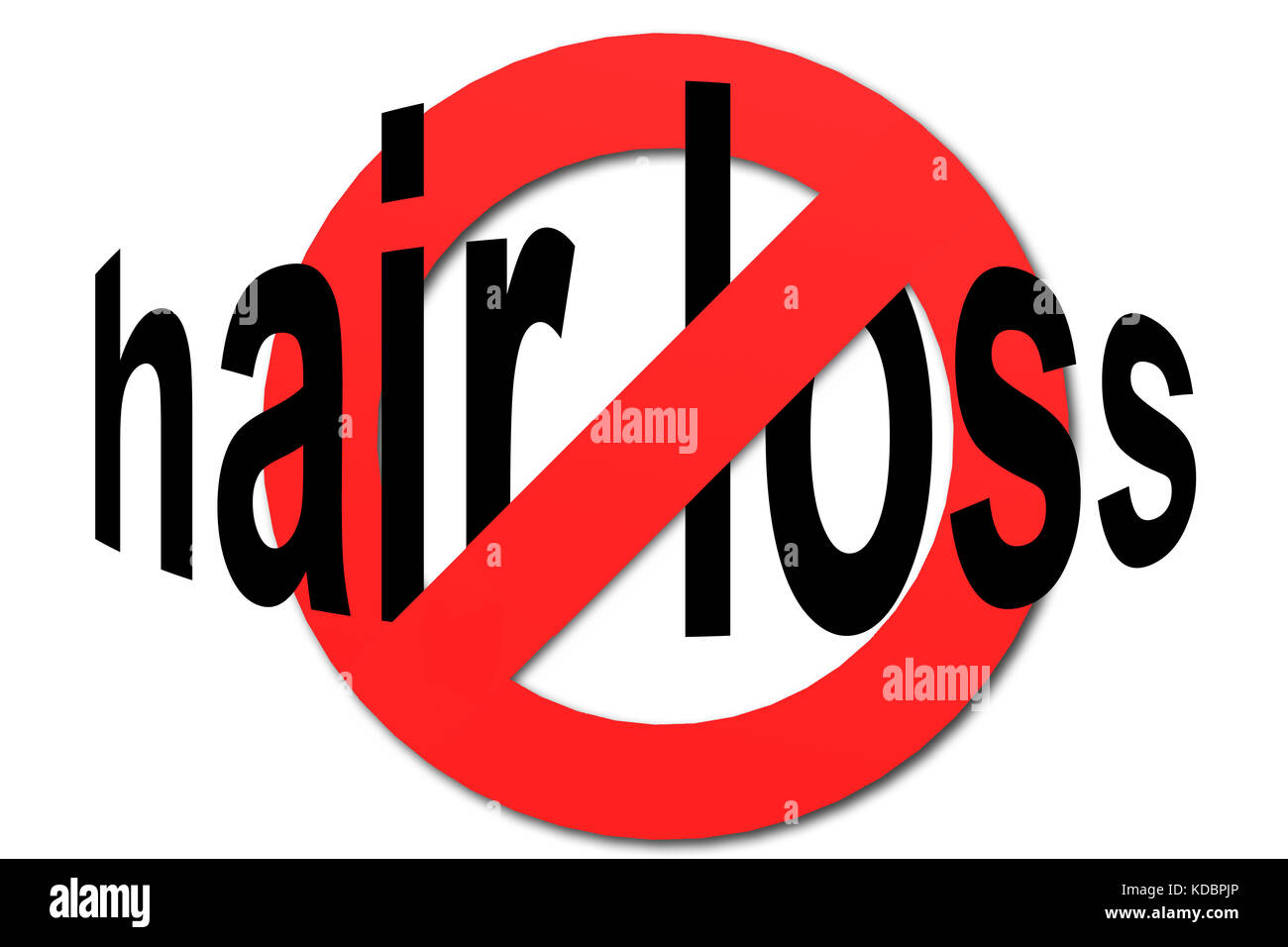 Stop hair loss sign in red with white background, 3D rendering Stock ...