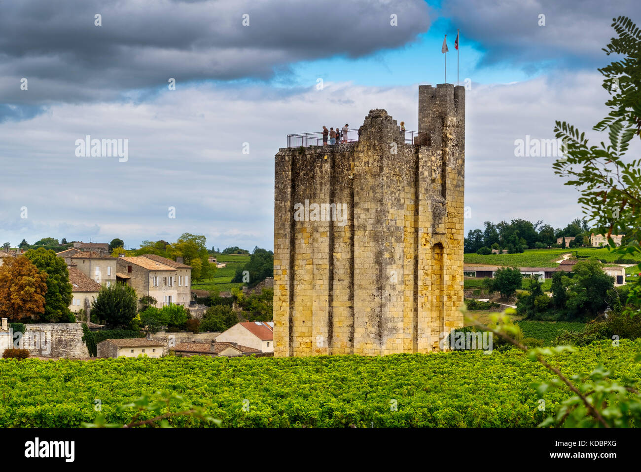 Panoramic view. Tower Château du Roy, Saint-Emilion Bordeaux wine ...