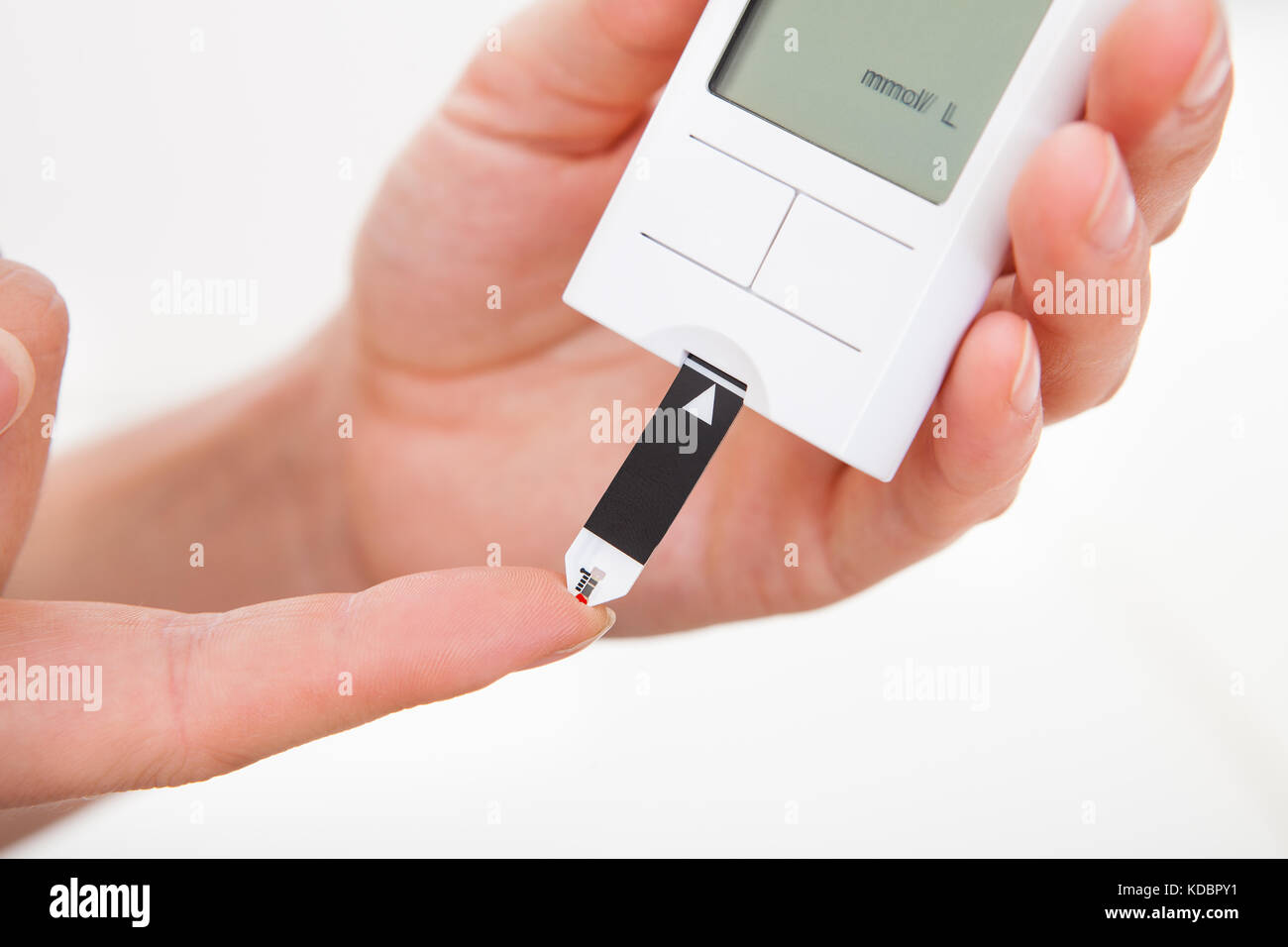 Close-up Of Hand Holding Sugar Level Checking Machine Stock Photo - Alamy