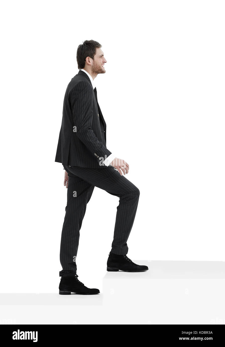 full growth.businessman taking a step forward.isolated on white Stock ...