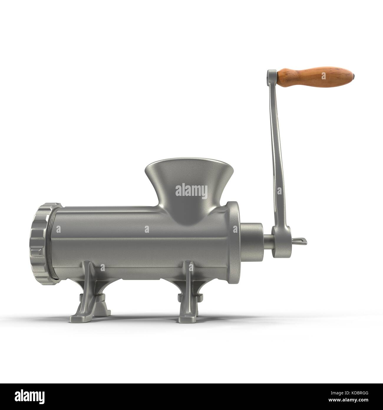 Old manual iron meat mincer isolated on white background Stock Photo ...