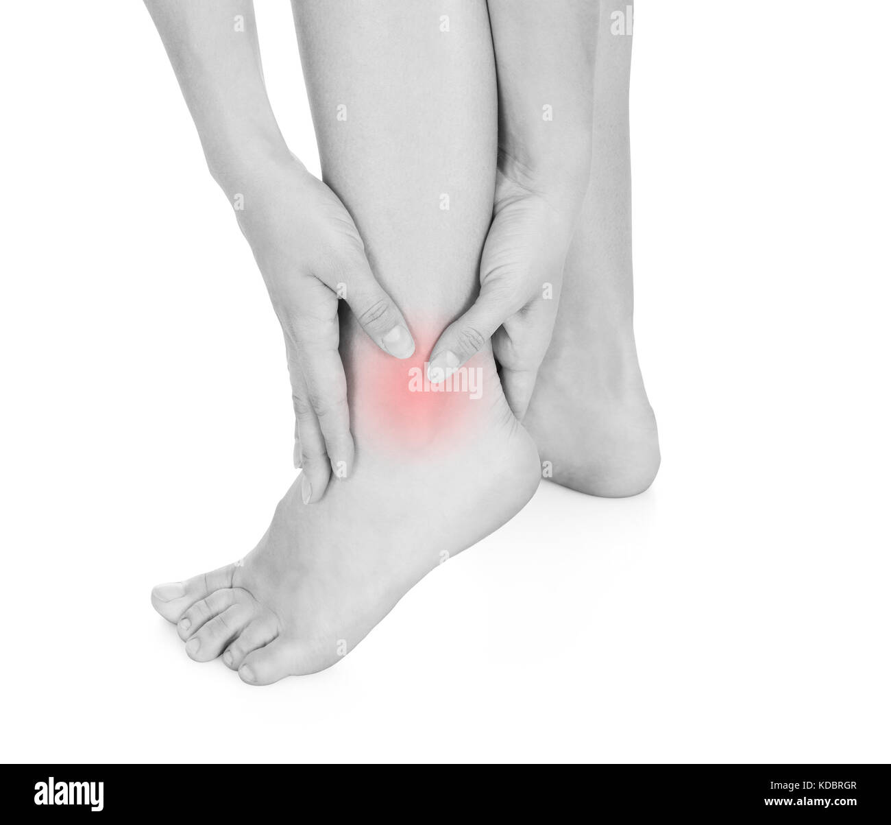 Close up of woman's ankle isolated on white background Stock Photo - Alamy