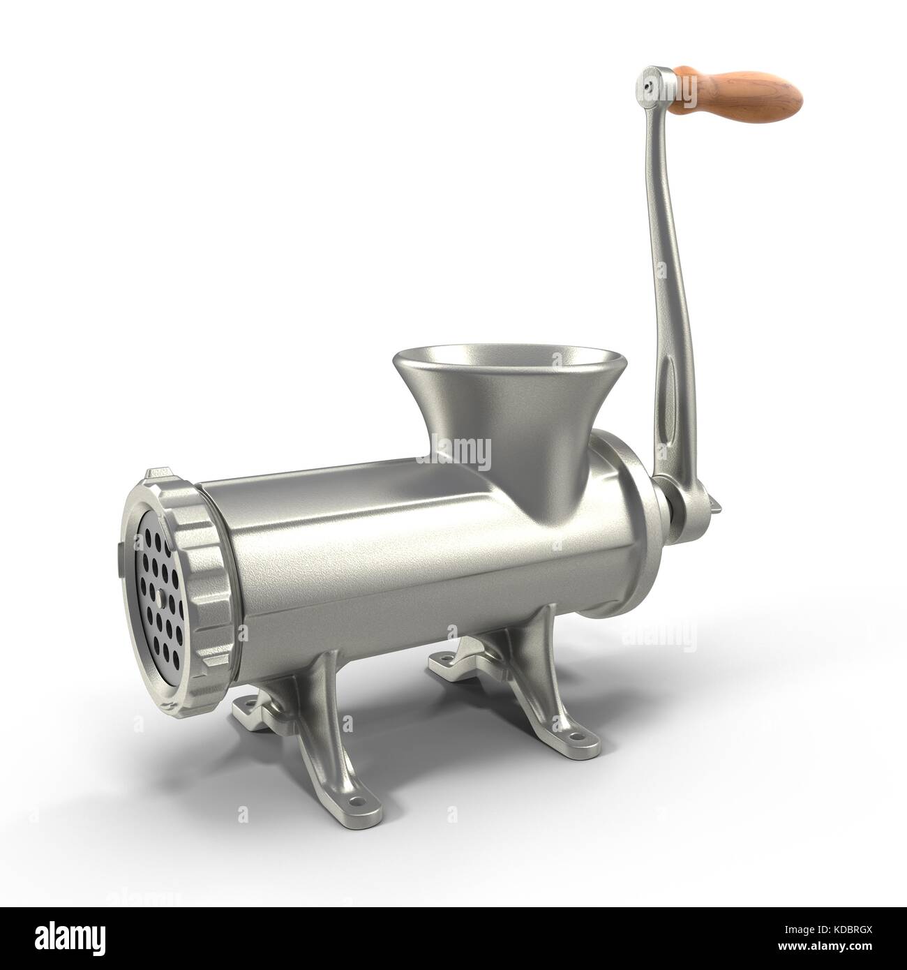Old manual iron meat mincer isolated on white background Stock Photo ...